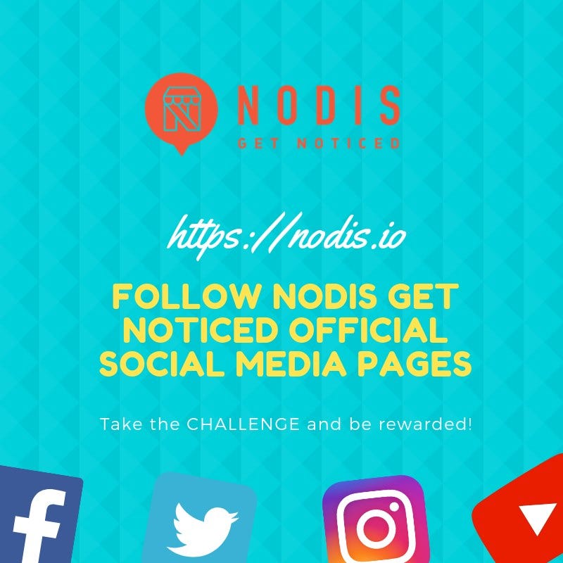 Follow and support the Nodis Project on the following social media platforms and be rewarded a ...