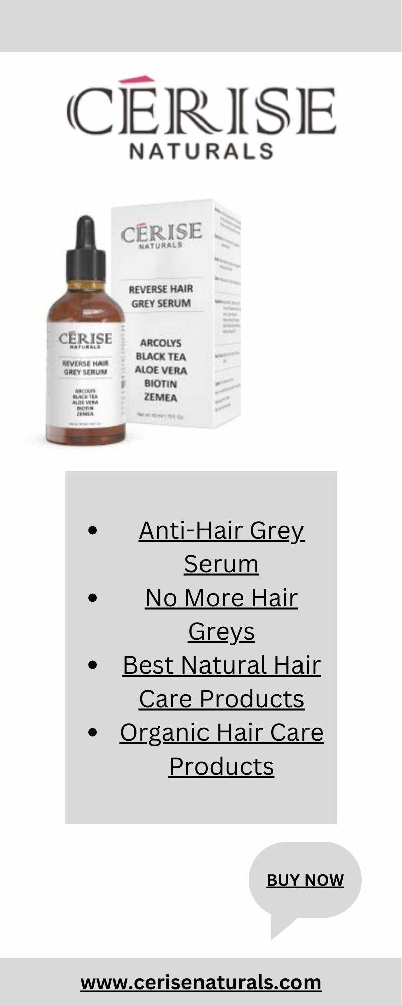 Anti grey hair serum - Cerise Naturals - Medium
