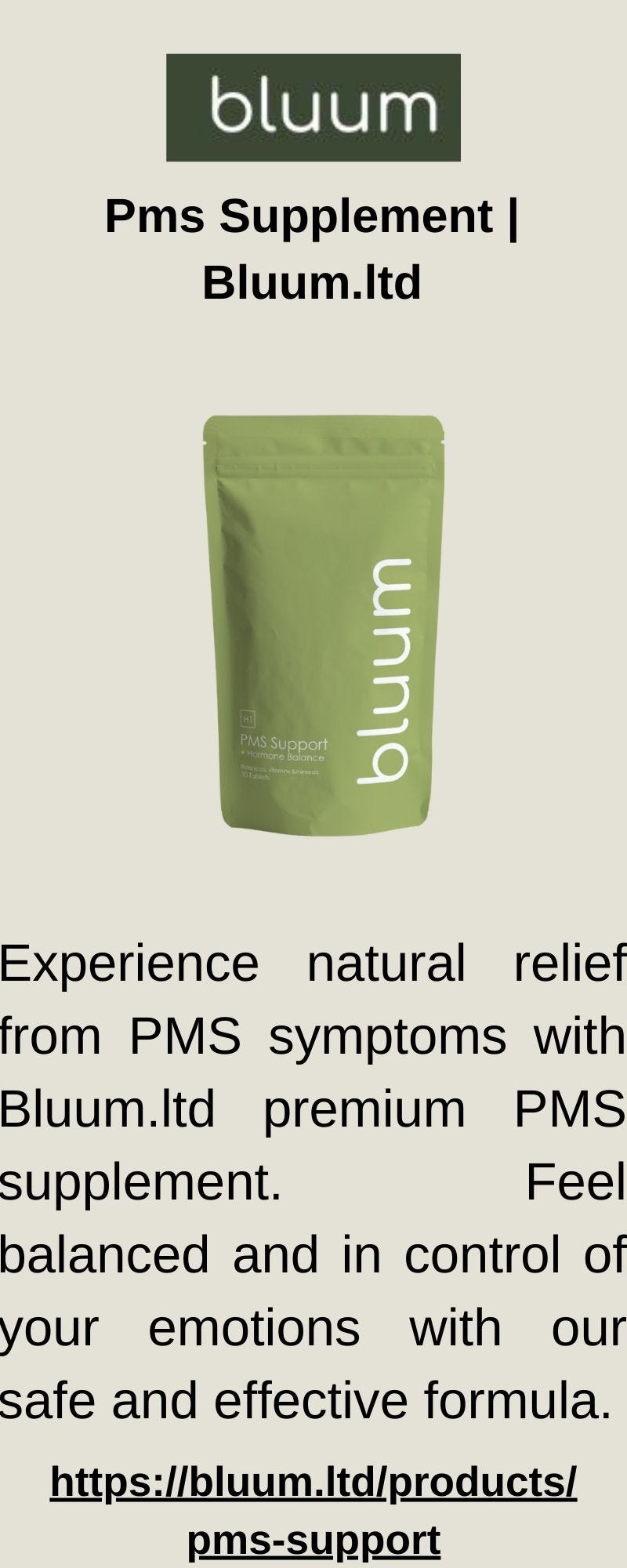 Pms Supplement | Bluum.ltd - Bluum Ltd - Medium