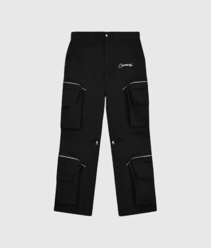 CONVERTIBLE UTILITY MULTI POCKET CARGO PANTS BLACK - Carsicko Clothes ...