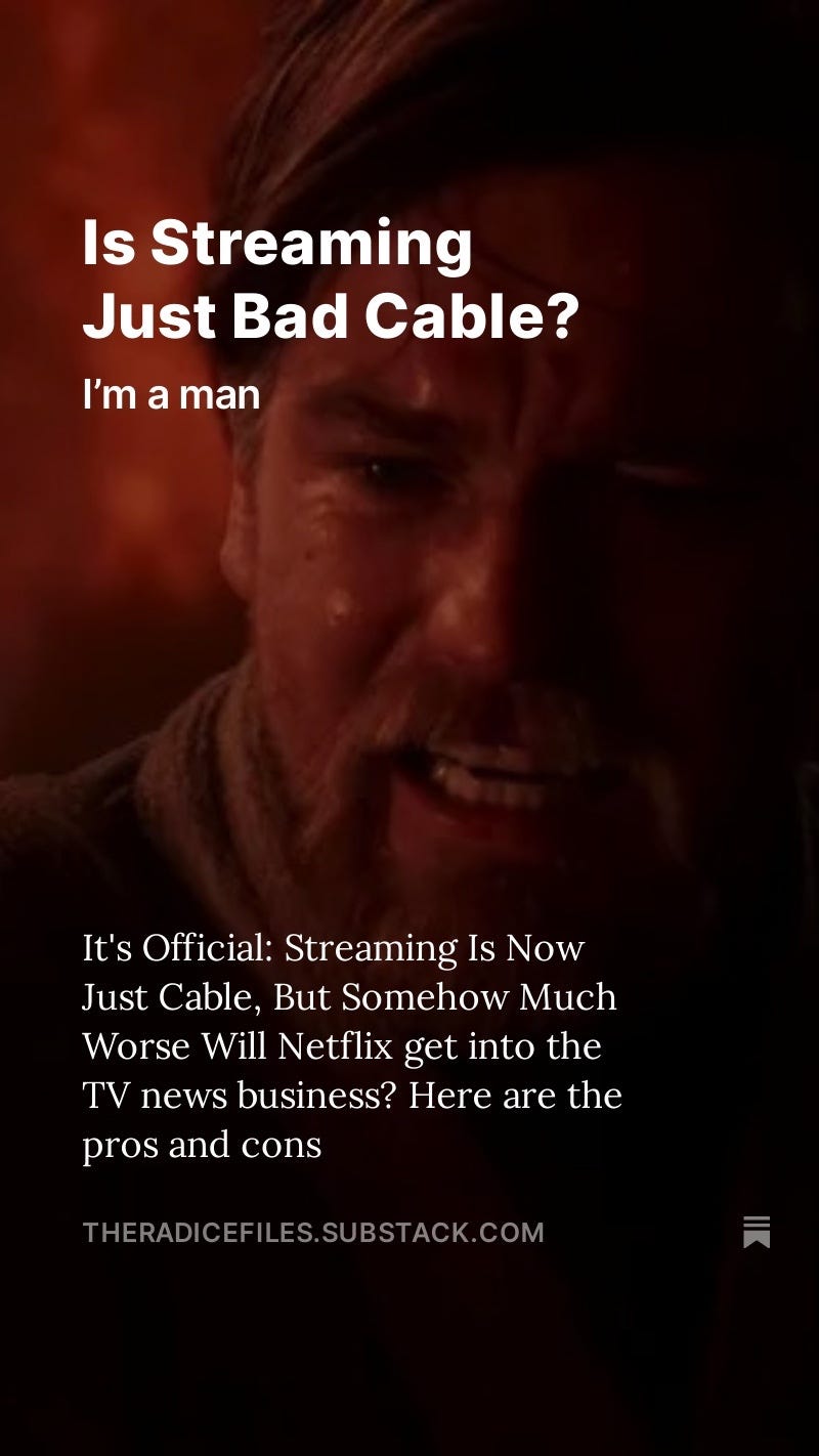 Is Streaming Just Bad Cable? - Frank Radice - Medium