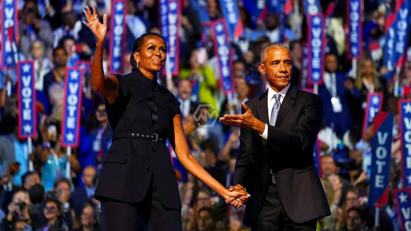 Obama and Michelle Obama Endorse Kamala Harris at Democratic Convention ...