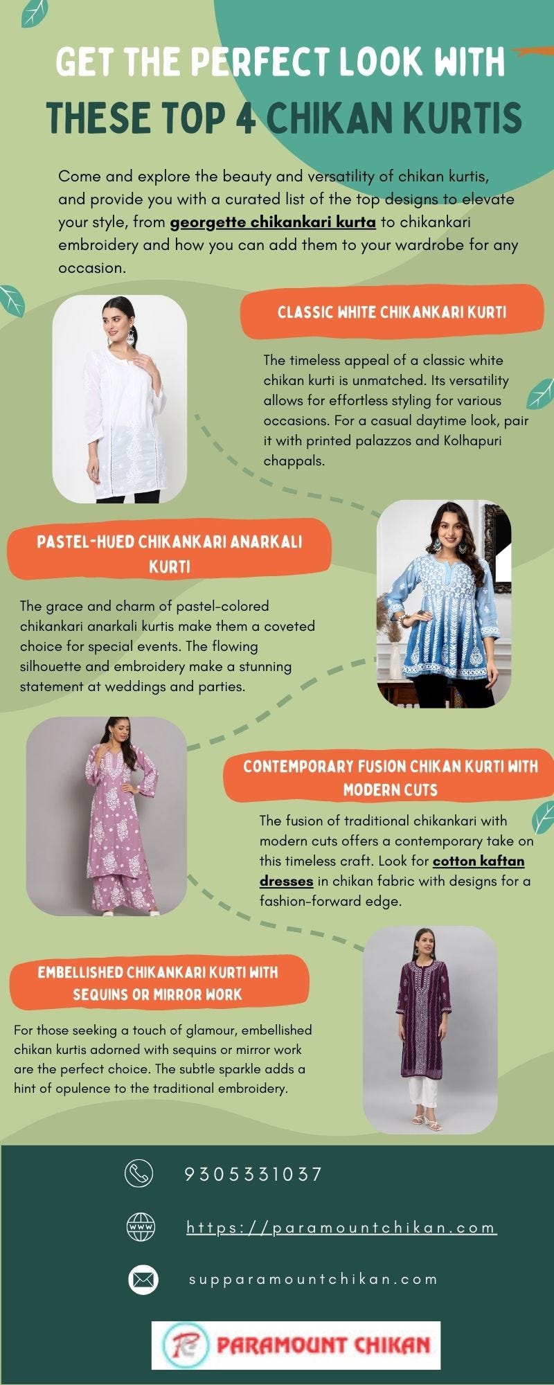 Get the Perfect Look with These Top 4 Chikan Kurtis - Paramount Chikan ...