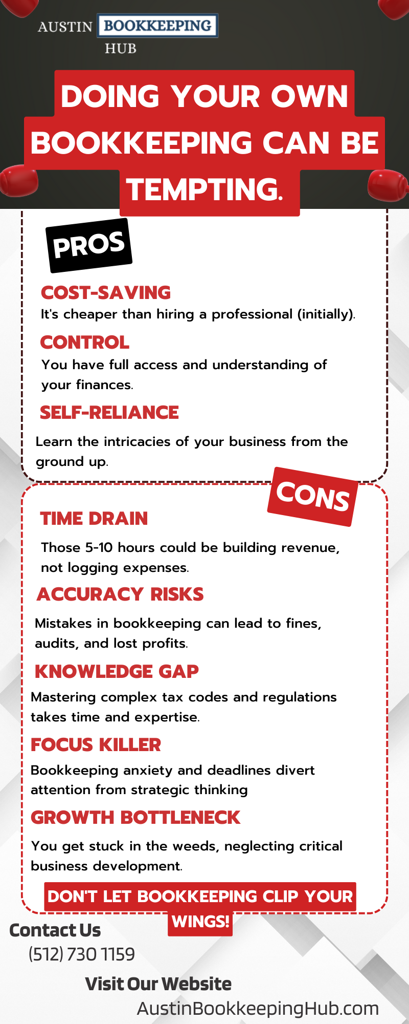 Doing your own bookkeeping can be tempting. It saves money, gives you ...