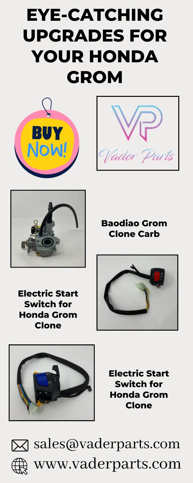 Vader Parts’ Premier Honda Grom Parts Lineup - Vader Parts - Medium