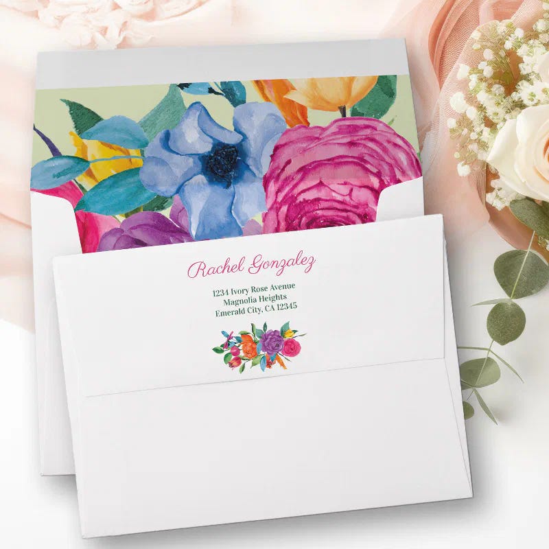 Bring on the Fiesta: Colorful Floral Return Address Envelopes! | by ...