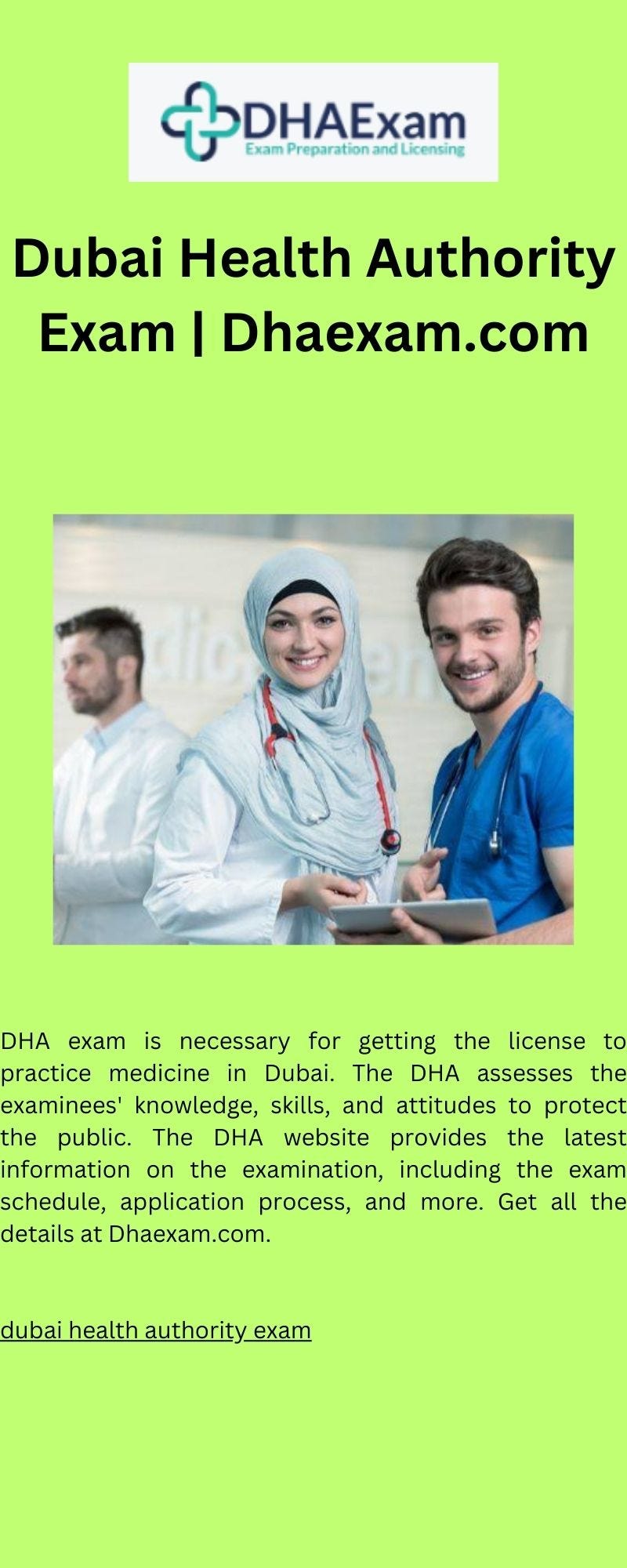 Dubai Health Authority Exam | Dhaexam.com - dhs exam - Medium