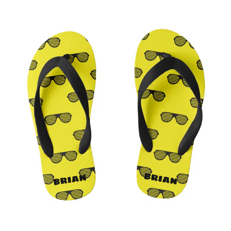 Sunshine for Little Toes: Personalized Yellow Kid’s Summer Beach Flip ...