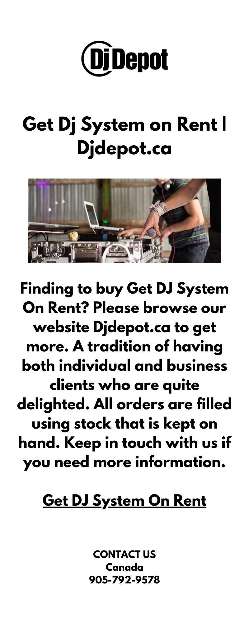 Get Dj System on Rent | Djdepot.ca - djdepot - Medium