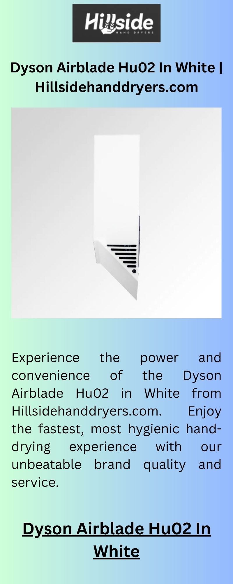 Dyson Airblade Hu02 In White | Hillsidehanddryers.com ...