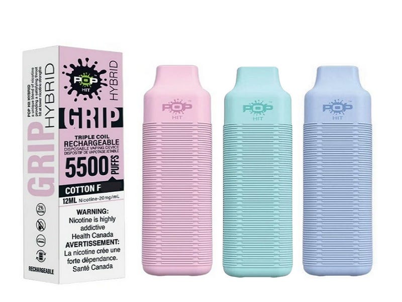 POP Hybrid Grip 5500 Puff Rechargeable Vape Device — Long-Lasting ...