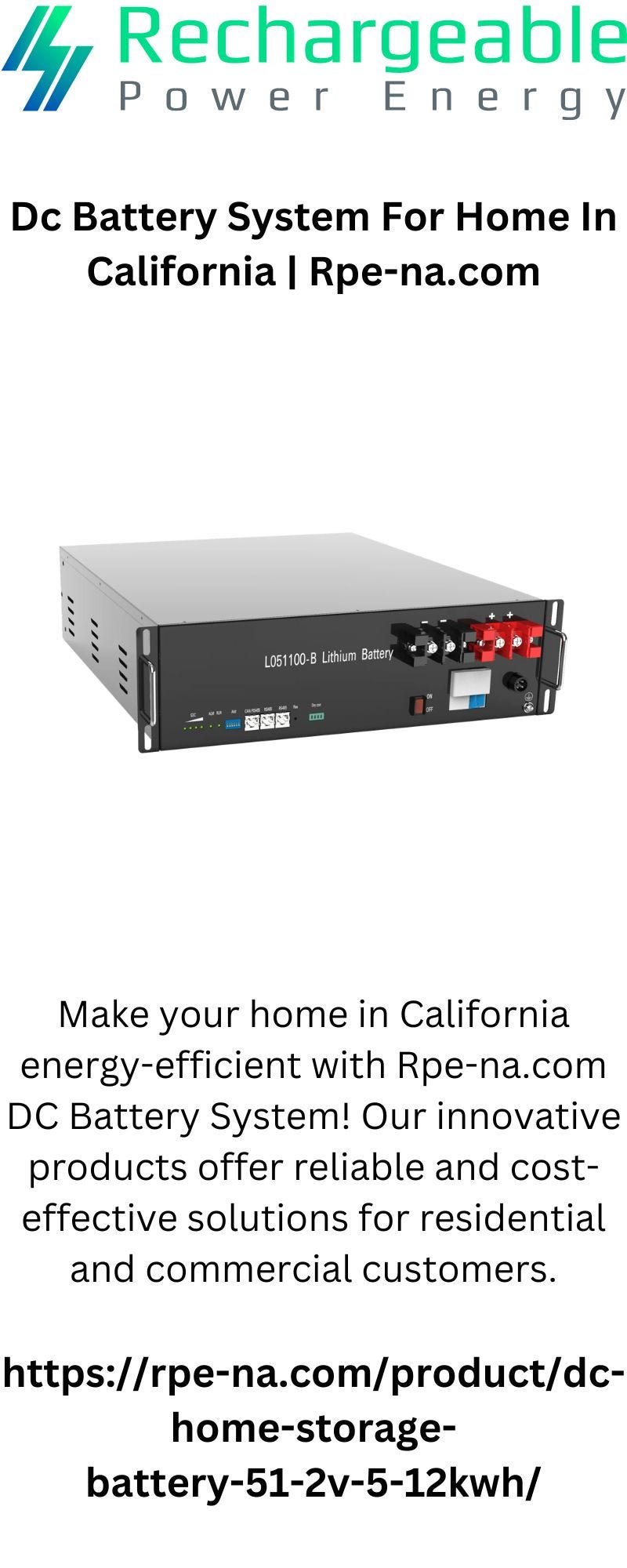 Dc Battery System For Home In California | Rpe-na.com ...