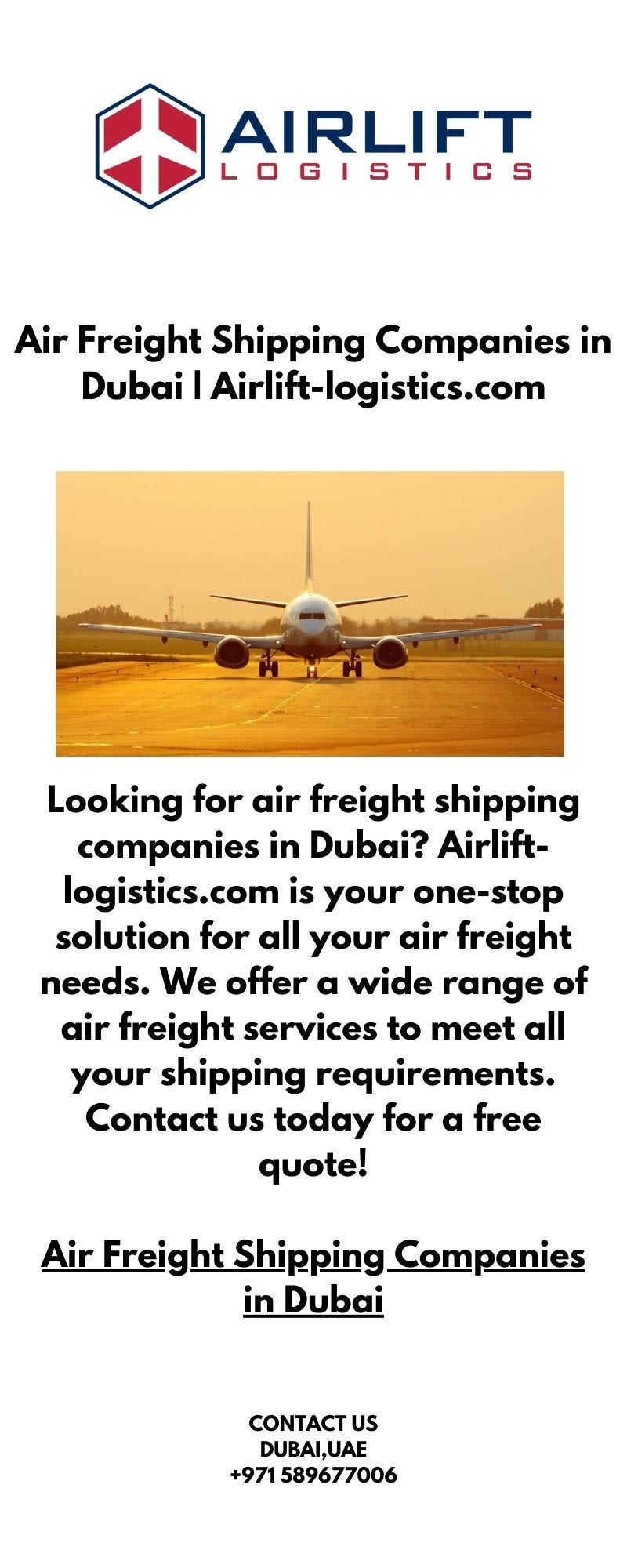 Air Freight Shipping Companies in Dubai | Airlift-logistics.com ...