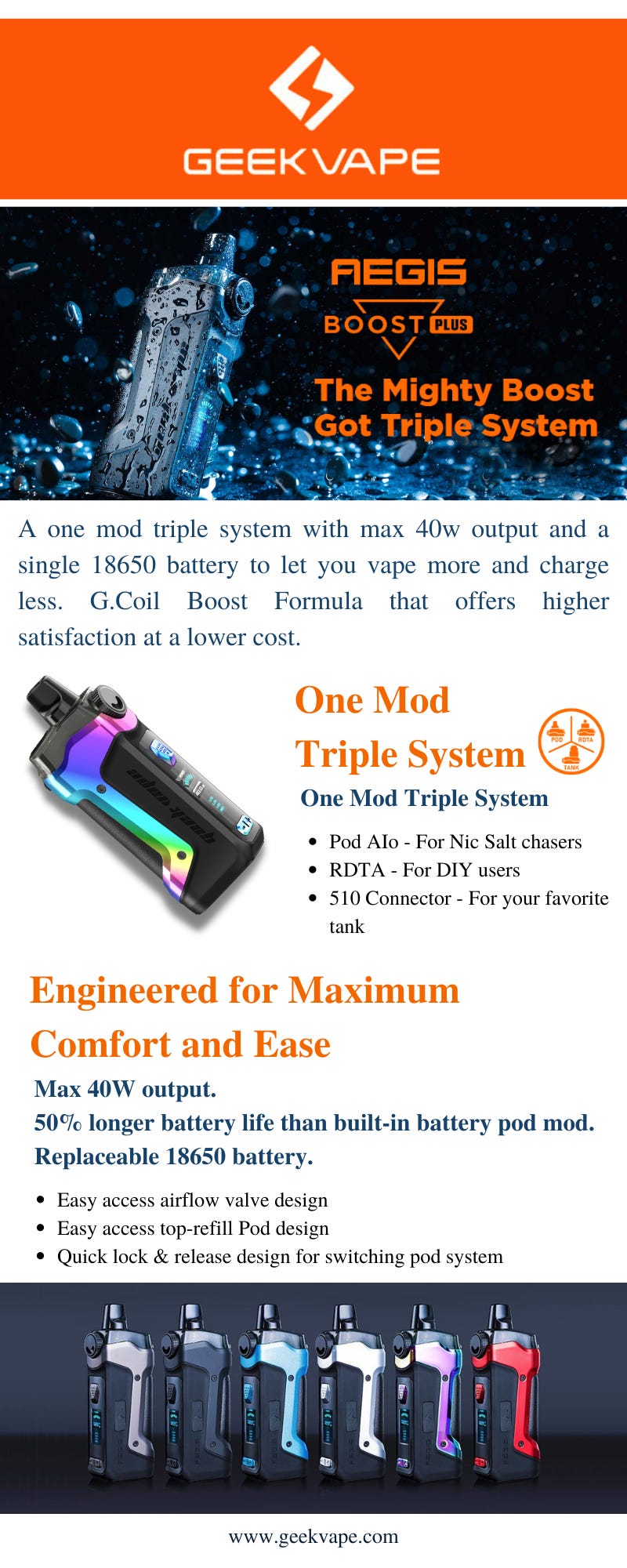Aegis Boost Plus | New Box Vape Mods & Pod System Collection - Geek ...
