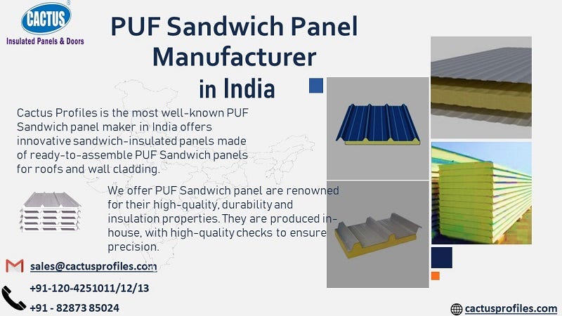 PUF Sandwich Panel Manufacturer in India - Cactus Profiles - Medium