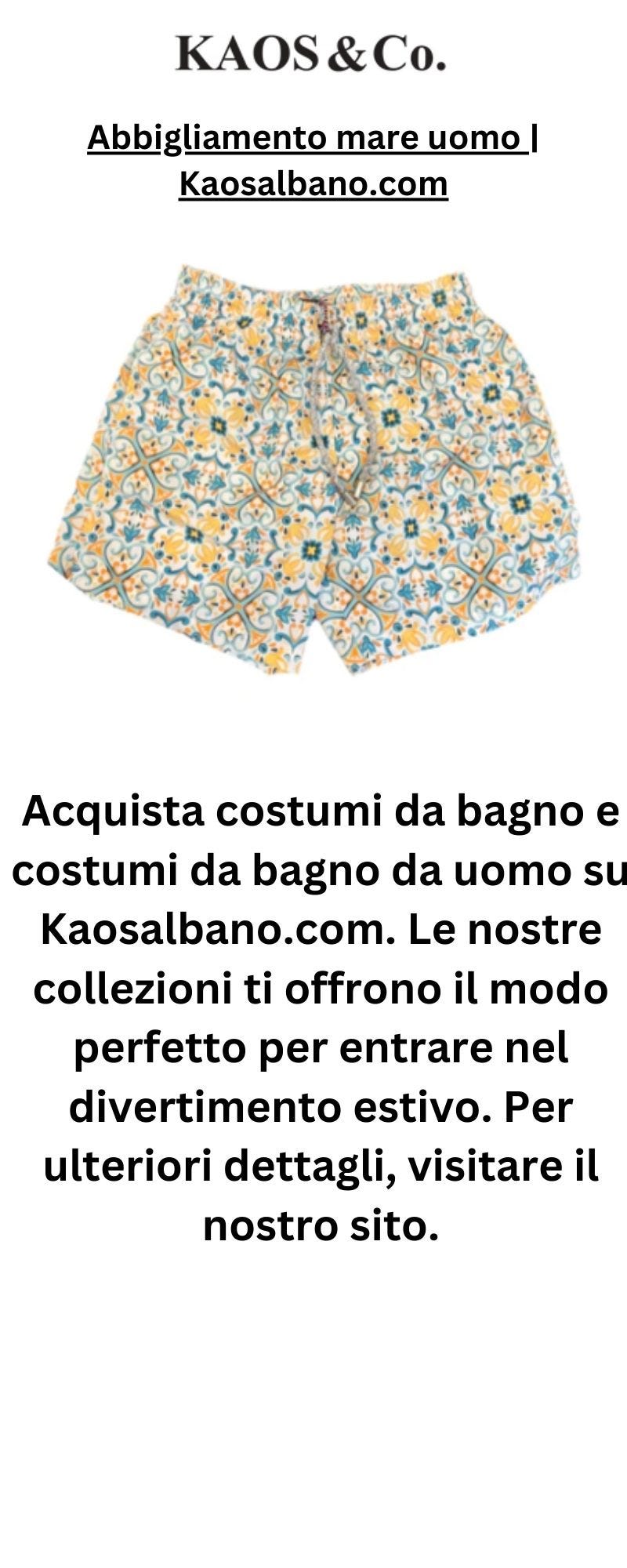 Abbigliamento mare uomo | Kaosalbano.com - Kaosco - Medium