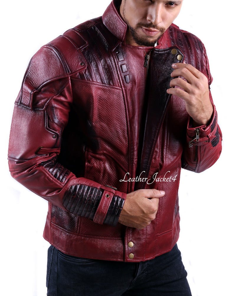 Star Lord Leather Jacket. Star Lord Galaxy Jacket Chris Pratt Red… | by ...