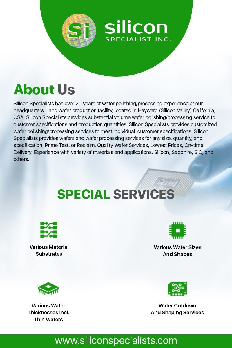Silicon Wafer Processing Services | by Silicon Specialist | Medium