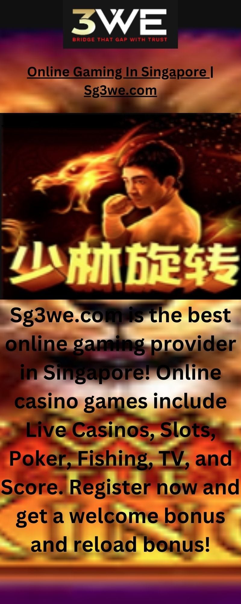 Online Gaming In Singapore | Sg3we.com - 3 wesg - Medium