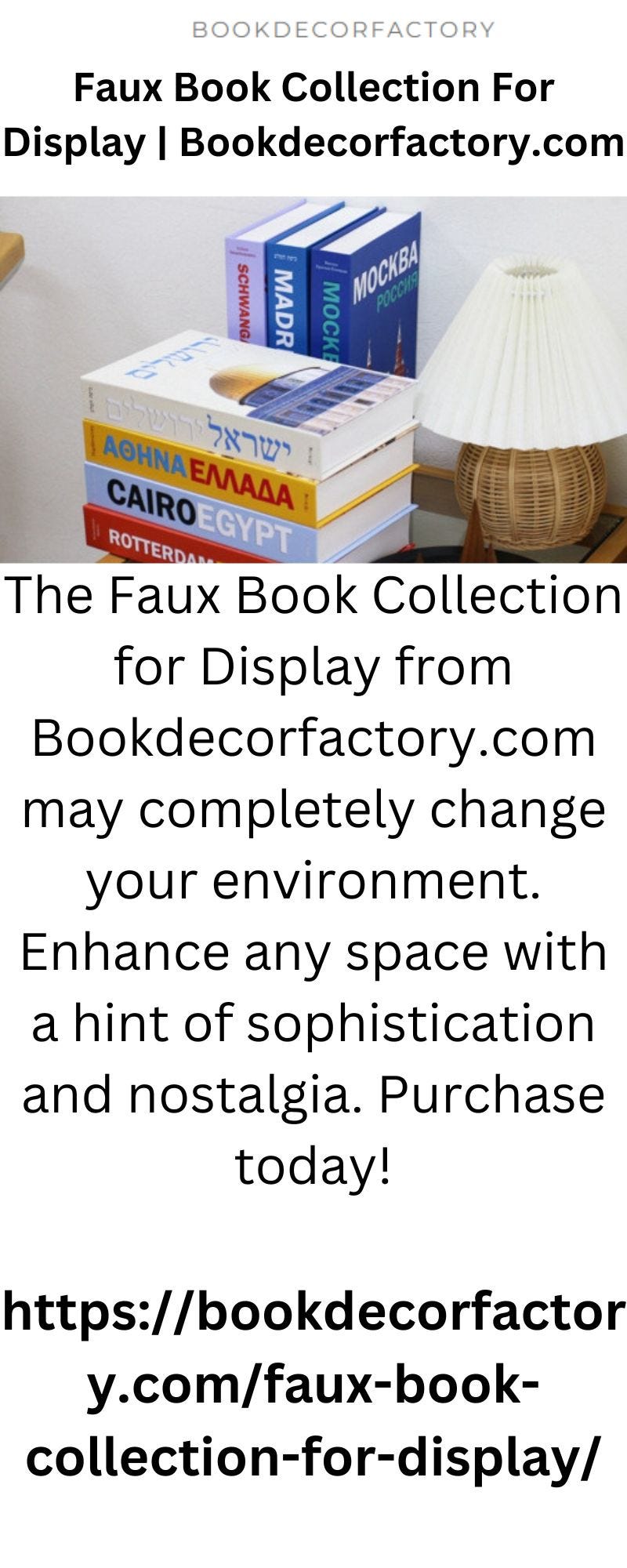 Faux Book Collection For Display | Bookdecorfactory.com ...