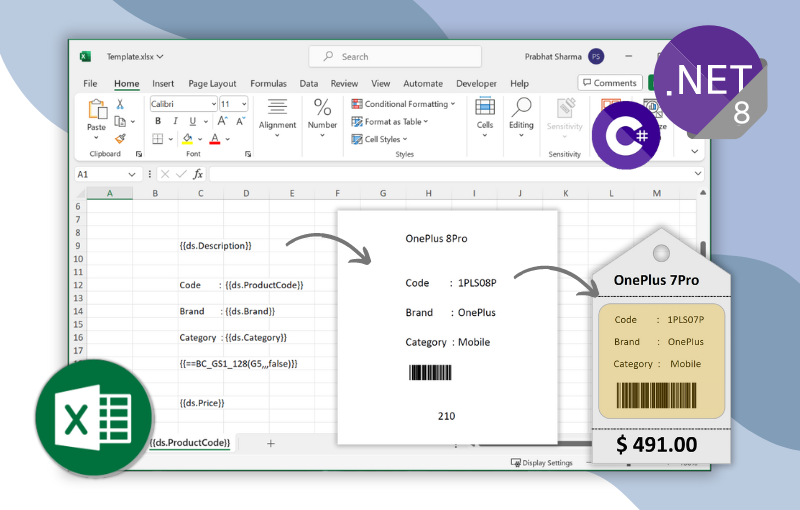 How to Make Product Labels using Excel Templates in C# | by MESCIUS inc ...