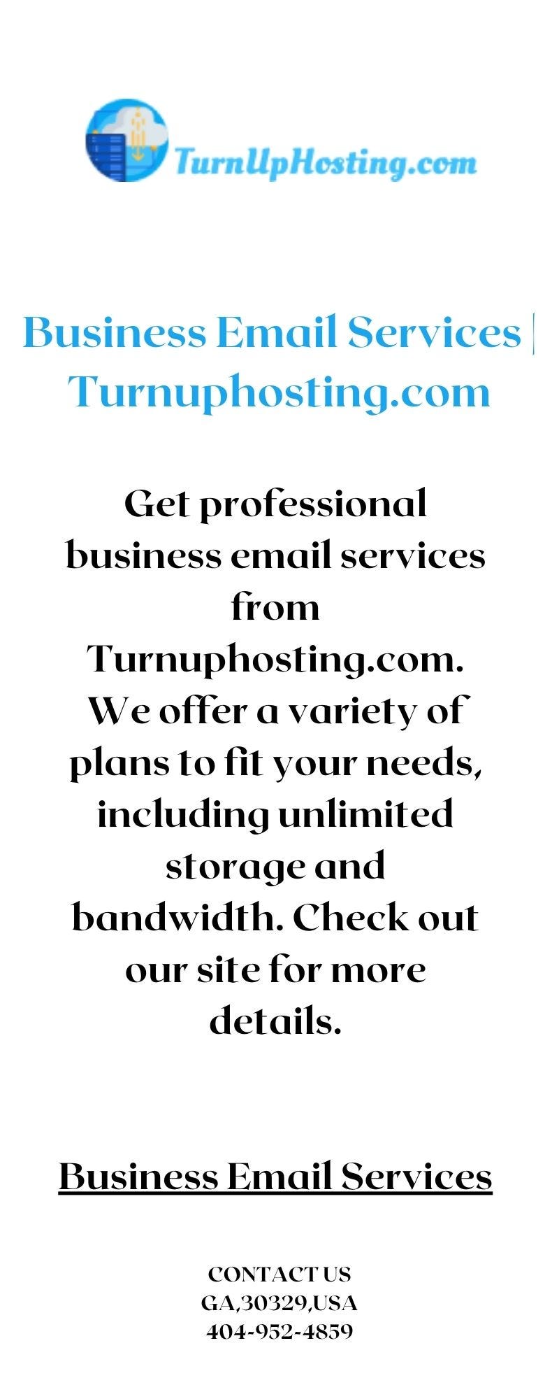 Business Email Services | Turnuphosting.com - Turn Up Hosting - Medium