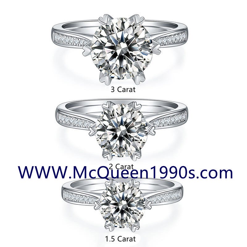 Exquisite Brilliance: The 1.5–2–3 Carat 6-Prong Moissanite Engagement Ring in S925 Silver. | by ...
