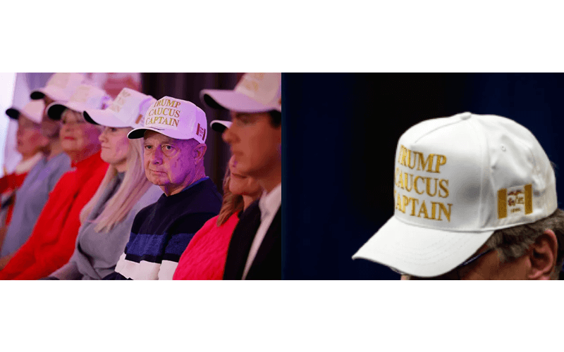 Donald Trump’s Iowa Campaign Distributes White And Gold Hats To Caucus ...