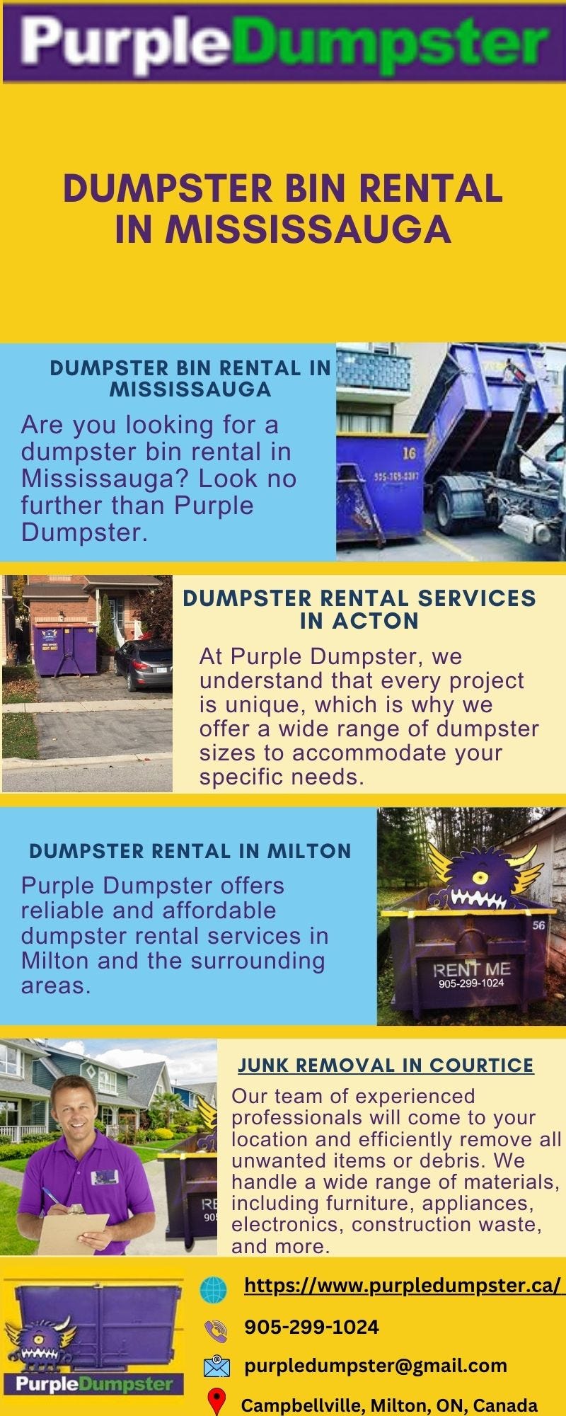 Dumpster Bin Rental In Mississauga - Purple Dumpster - Medium