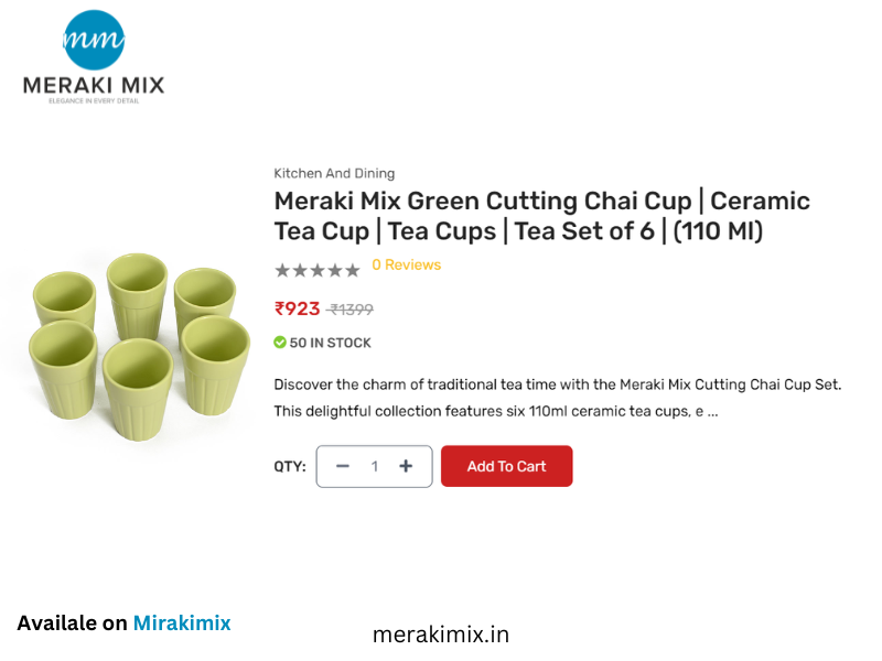 Elevate Your Tea Experience with the Meraki Mix Green Cutting Chai Cup ...