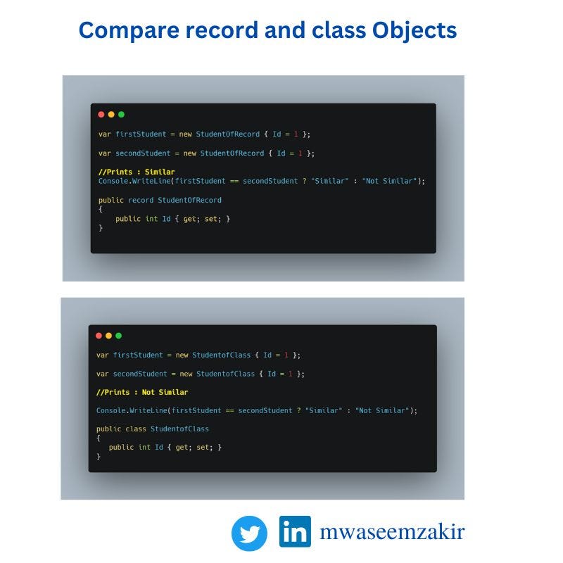 Record vs Class in C#. A class is a template that combines… | by ...