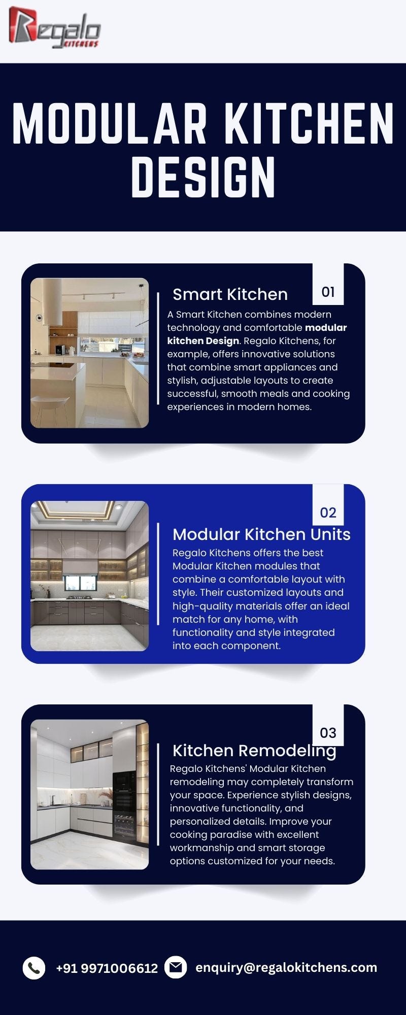 Modular kitchen design - Regalo Kitchens - Medium