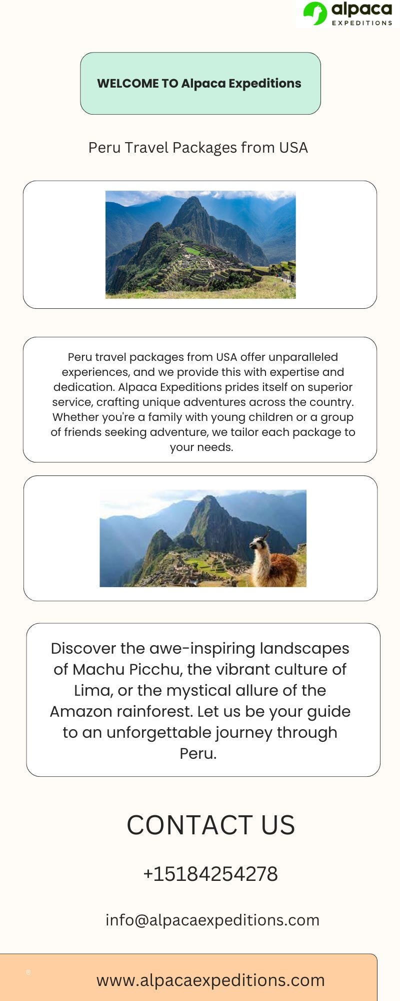 Peru Travel Packages from USA: Explore with Alpaca Expeditions - Alpaca ...