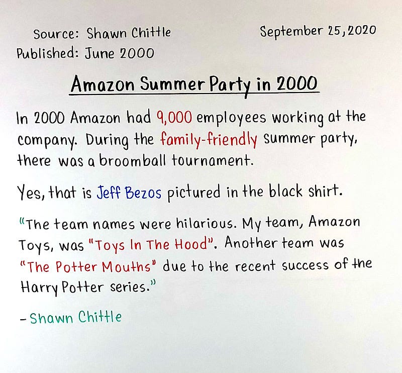 Amazon Summer Party in 2000. Source: Shawn Chittle Published: June ...