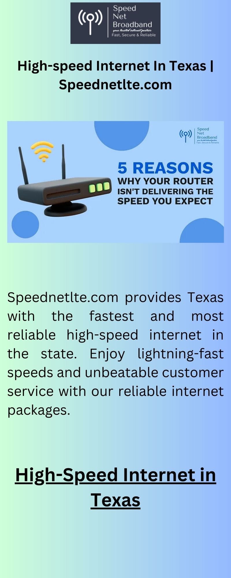 High-speed Internet In Texas | Speednetlte.com - Sppednetbroadband - Medium