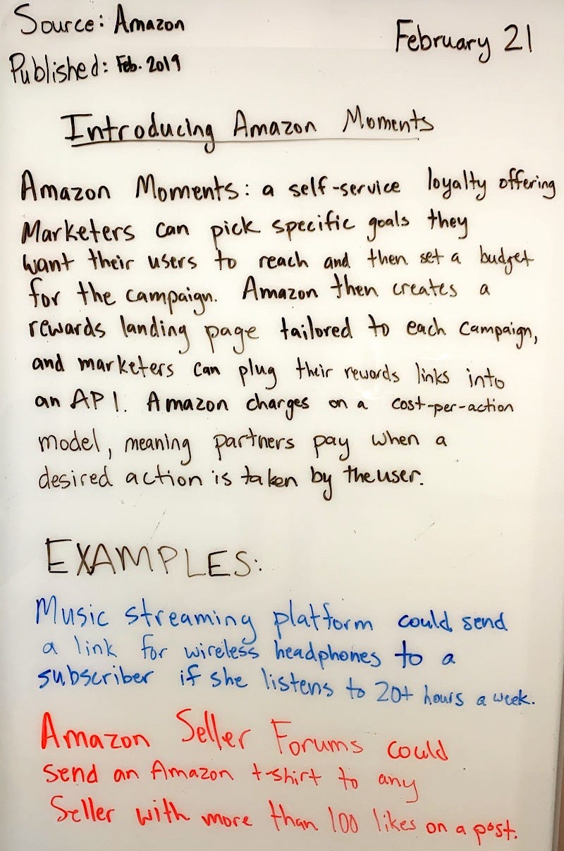 Introducing Amazon Moments. Source: Amazon Published: February 2019 ...