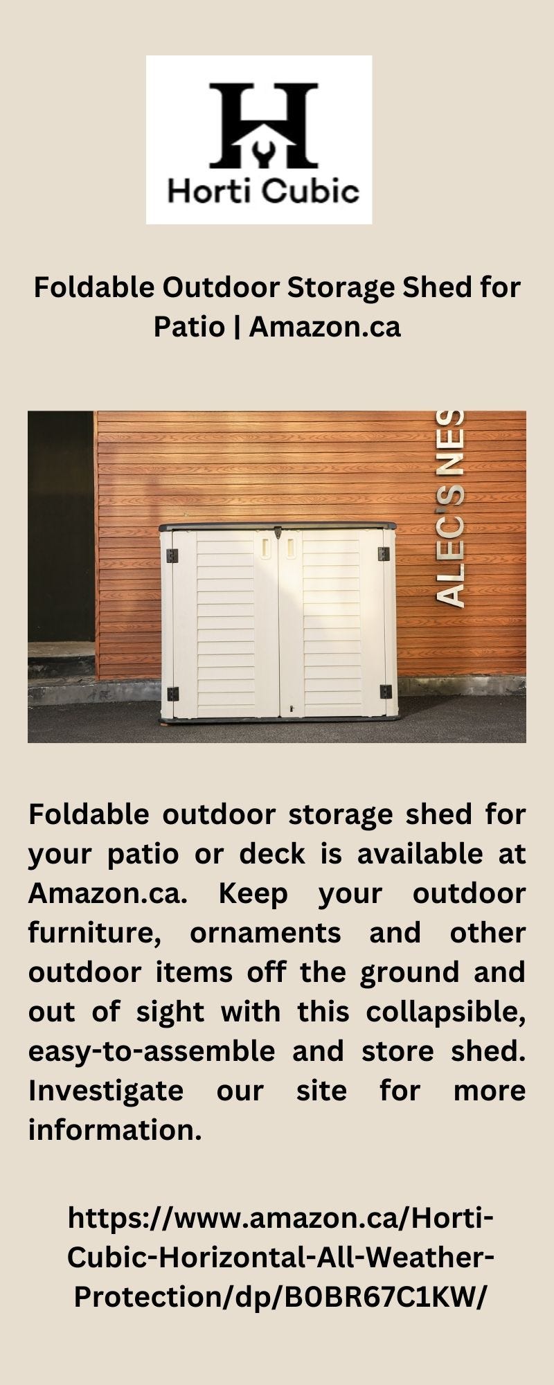 Foldable Outdoor Storage Shed for Patio | Amazon.ca - hortic - Medium