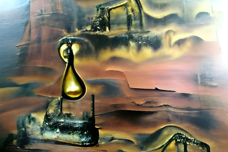 Old oil drill - Poetry by an AI - Medium