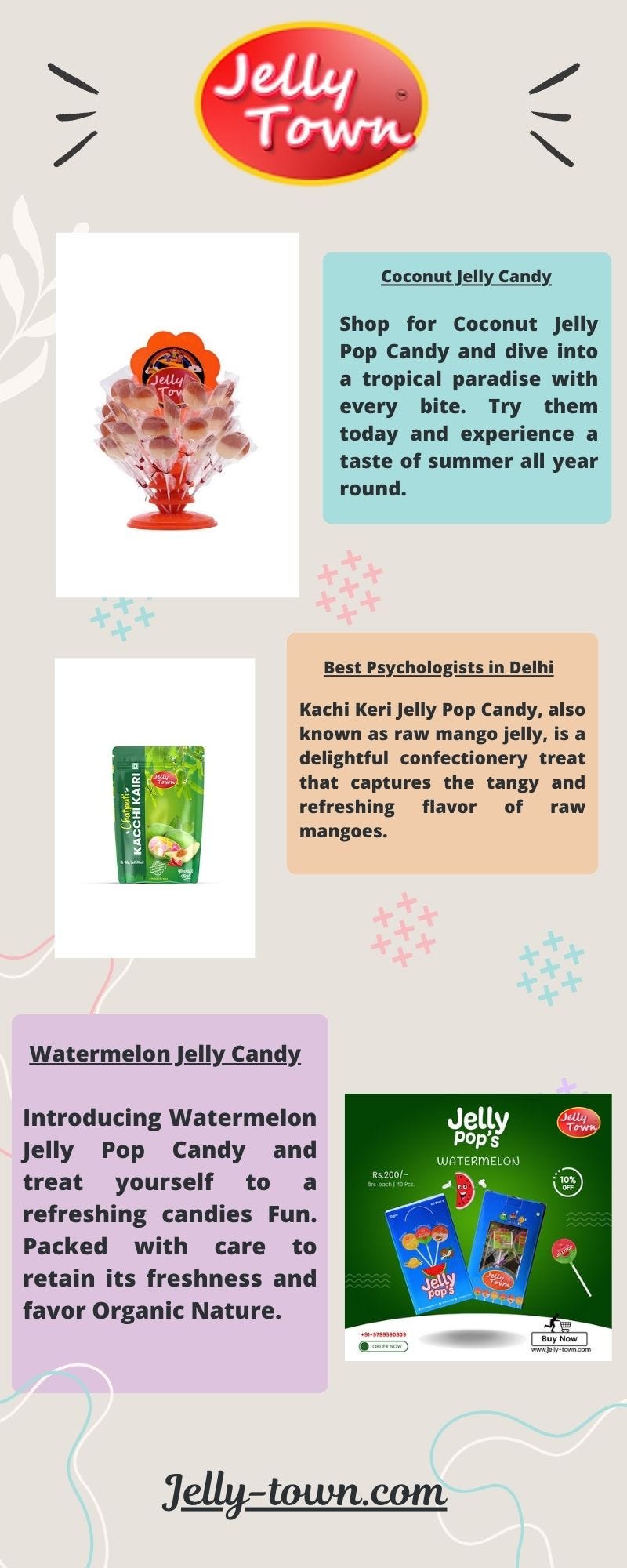 Buy Coconut Jelly Pop Candy Online | Pack of 40 Pcs | Jelly Town - Jellytown - Medium