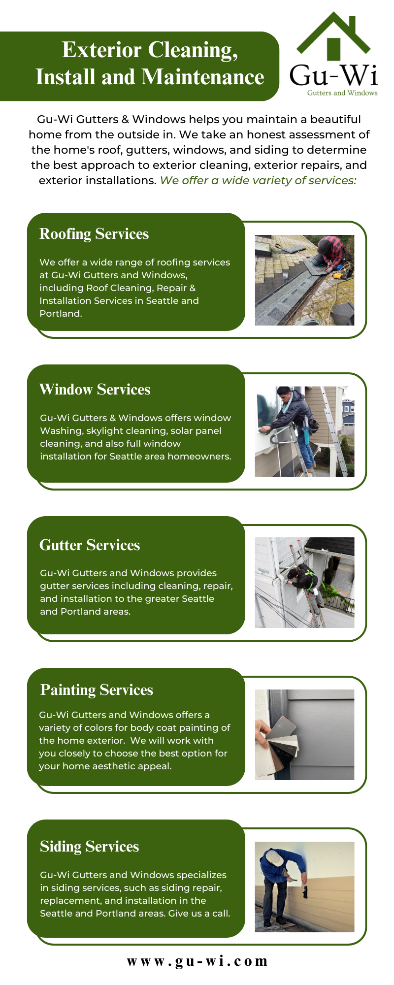 Exterior Cleaning, Install and Maintenance | Gu-Wi Gutters & Windows ...