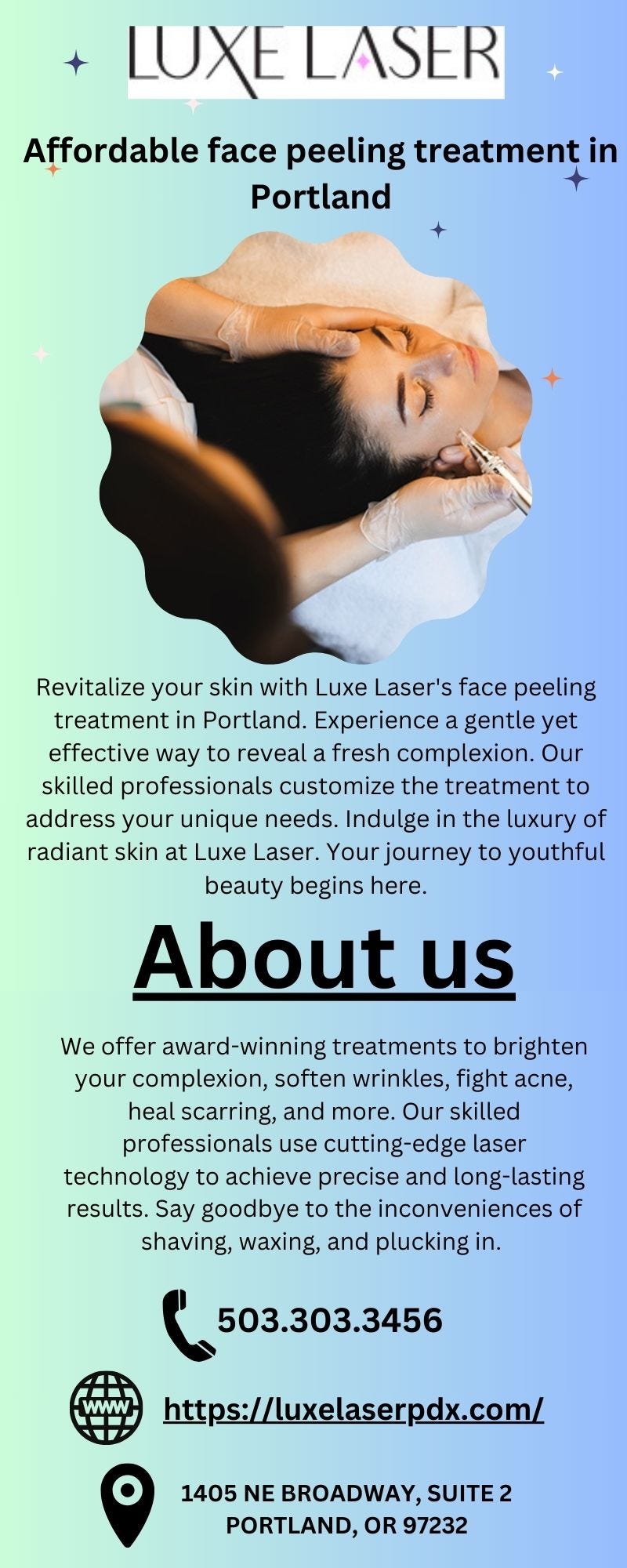 Affordable face peeling treatment in Portland - Luxe Laser - Medium