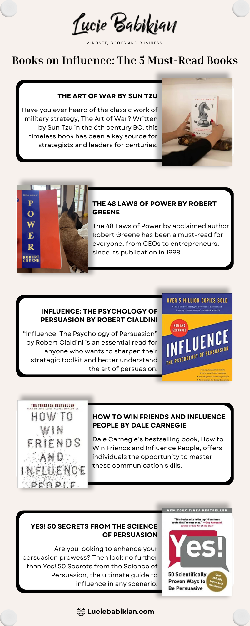 5 Best Books on Persuasion & Influence | Lucie Babikian - Lucie ...