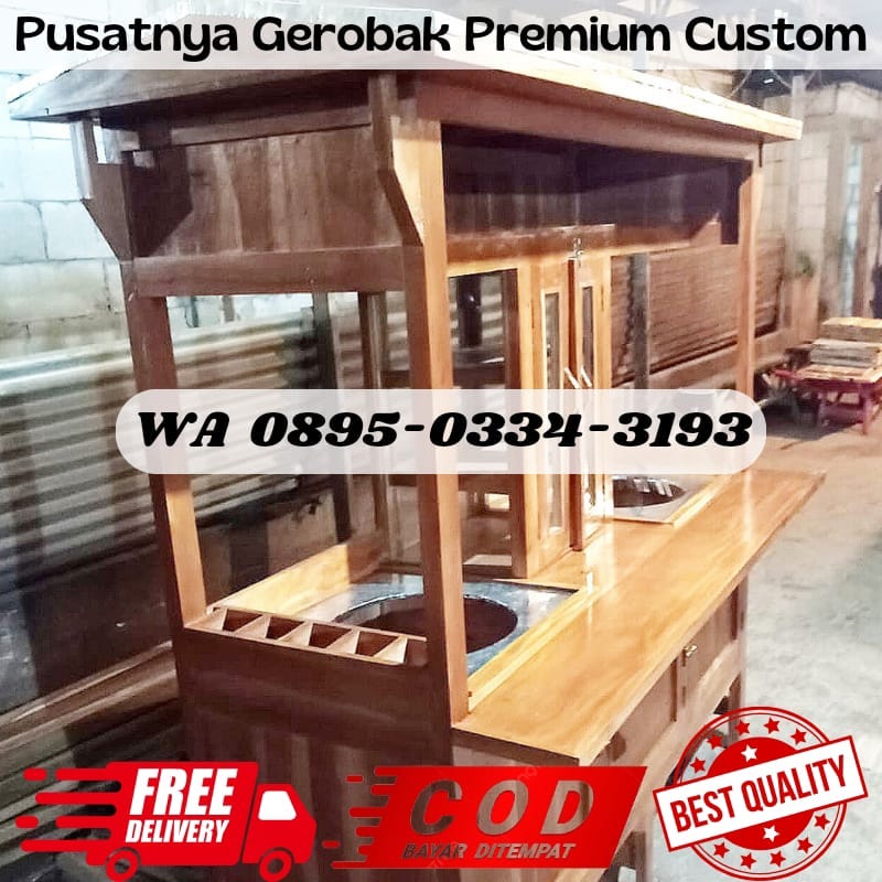WA 0895 0334 3193 Pusat Gerobak Mie Ayam Bakso Kayu Jati Mahoni Custom ...