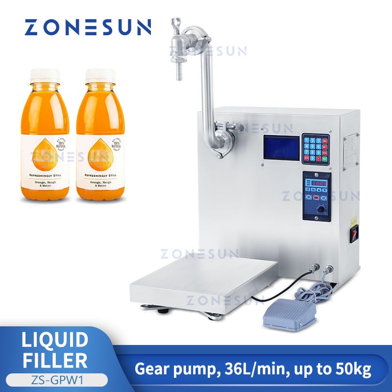 ZONESUN Liquid Filler Weigher Cooking Oil Beverage Drinks High Flow ...