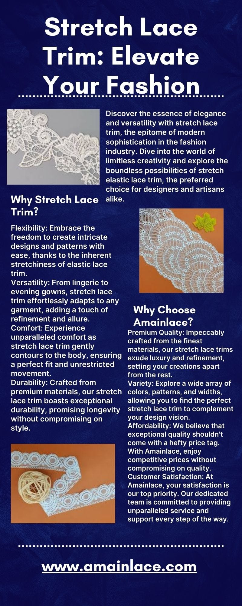 A leading name in manufacturing stretch lace trim supplies - Amainlace ...