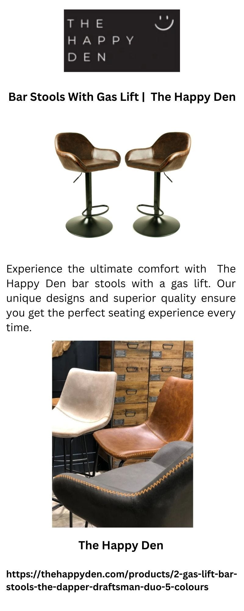 Bar Stools With Gas Lift | The Happy Den - thehappyden - Medium