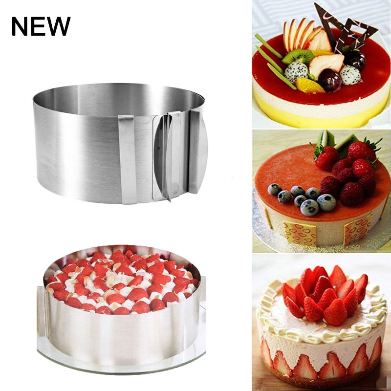 ⭐ ADJUSTABLE DESIGN: With two movable handles on the round cake mold ...