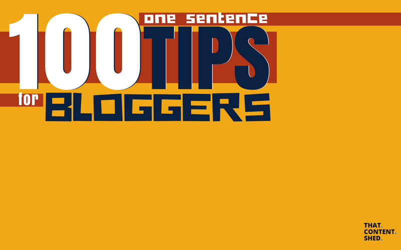 101 One Sentence Tips for Bloggers | by Gareth Hancock | Medium