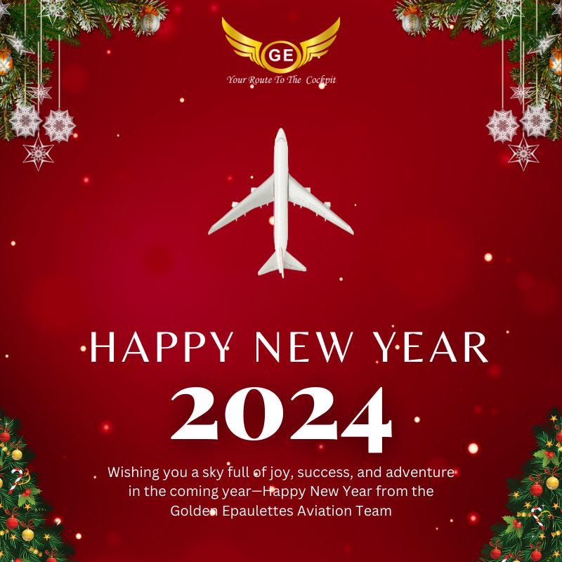 Happy New Year - Golden Epaulettes Aviation Pilot Training Academy - Medium