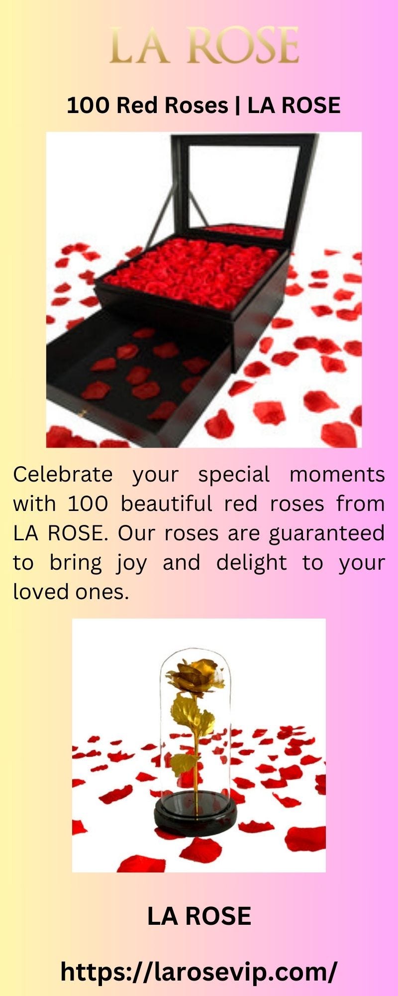 100 Red Roses | LA ROSE - larose vip - Medium